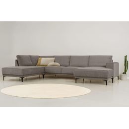 Wohnlandschaft OTTO HOME, B:345cm H:85cm T:210cm, beige, 100% Polyester, Sofas, "XXL Sofa Oland, Struktur, Flachgewebe, Luxus-Microfaser, Boucle",