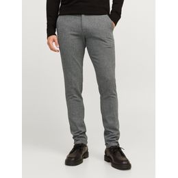 Jack & Jones JACK & JONES Herren Chinos "JPSTMARCO JJHENRY CHINO SN", grau, Gr. 28, meliert, Web, Obermaterial: 72% Baumwolle, 17% Polyester, 9% Viskose, 2%