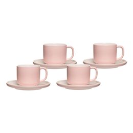 Ritzenhoff & Breker Tasse "Kaffeetassen mit Untertassen Jasper 240 ml 4er Set", rosa, RITZENHOFF & BREKER, Trinkgefäße