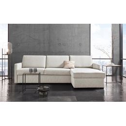 Schlafsofa Home Affaire, B:264cm H:85cm T:157cm, beige, Stuktur weich (100% Polyester);Luxus-Microfaser (100% Polyester), Wohnzimmer, Sofas,