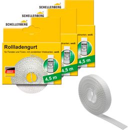 Schellenberg Rollladengurt "Mini 14 mm, 4,5 m, zur Bedienung eines Rollladens mit Gurtwickler", B/L: 1,4cm x 450cm, 3 Stk., wei&szlig;, Seile, Gurtband in