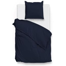 Bettw&auml;sche ZO HOME, blau, Mako-Satin, Obermaterial: 100% Baumwolle, Bettw&auml;sche, "Satinado", Bettw&auml;sche aus 100% Baumwolle, hochwertige Mako-Satin