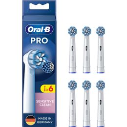 Oral-B Aufsteckbürsten "Pro Sensitive Clean", 6 Stk., weiß, Zahnbürstenköpfe, X-förmige Borsten