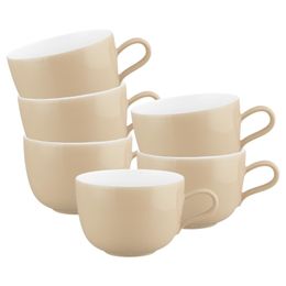 Seltmann Weiden Tasse "Milchkaffeetassen Liberty Pure Colors 380 ml 6er Set", 6 tlg., beige, Trinkgef&auml;&szlig;e