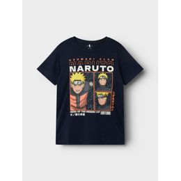 name it Jungen Print-Shirt "NKMJADIL NARUTO SS TOP NOOS BIO", blau, Gr. 122, bedruckt, Jersey, Obermaterial: 100% Baumwolle, Shirts