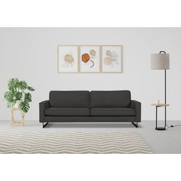 3-Sitzer Home Affaire, B:236cm H:85cm T:97cm, grau, Kunstleder (65% Polyester, 35% Lederfasern);Cord (92% Polyester, 8% Polyamide), Sofas,
