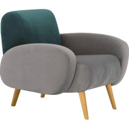 Sessel Home Affaire, B:86cm H:80cm T:88cm, blau, Struktur fein ( 100% Polyester);Samtoptik (100% Polyester), Wohnzimmer, Sessel, "Tox", in