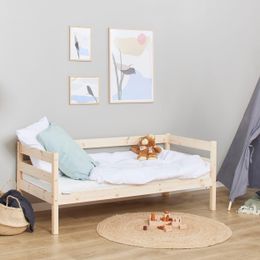 Einzelbett Hoppekids, B:76cm H:65cm L:166cm, beige, Kiefer massiv, Betten, "ECO Comfort Kinderbett, Kiefer Massivholz, Jugendbett inkl. Rollrost",
