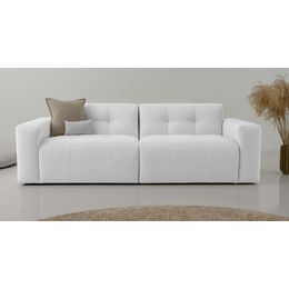 3-Sitzer OTTO HOME, B:220cm H:73cm T:93cm, beige, 100% polyester, Sofas, "Tapley", Breite 220 cm,Boucle, Struktur fein, mit Knopfsteppung, bodentief