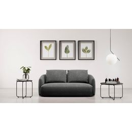 2-Sitzer Trendmanufaktur, B:192cm H:87cm T:99cm, schwarz, 100% Polyester, Sofas, "Shawn Designsofa mit elegant geschwungen Armlehnen, bequem",