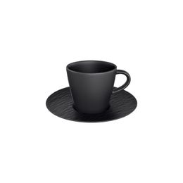 Villeroy & Boch VILLEROY & BOCH Tasse "Espressotasse mit Untertasse Manufacture Rock Glow 60 ml schwarz", schwarz, Trinkgefäße