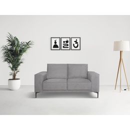 2-Sitzer OTTO HOME, B:164cm H:85cm T:83cm, grau, 100% Polyester, Sofas, "Kompaktsofa Oland, Struktur, Flachgewebe, Luxus-Microfaser, Boucle", 164 cm,