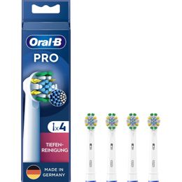 Oral-B Aufsteckbürsten "Pro Tiefenreinigung", 4 Stk., weiß, Zahnbürstenköpfe, X-förmige Borsten