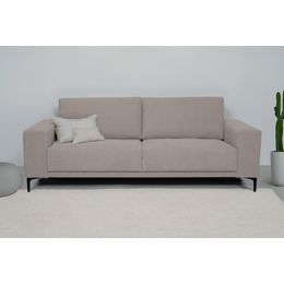 3-Sitzer OTTO HOME, B:224cm H:85cm T:88cm, beige, 90% PES, 10% NY, Sofas, "Xander", Breite 224 cm, Soft-Touch Chenille, schwarze Metallf&uuml;&szlig;e