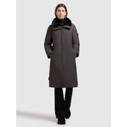 Khujo Damen Wintermantel "COLLIE"winter grau, Gr. S, unifarben, 83% Polyester, 17% Elasthan, M&auml;ntel