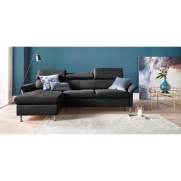 Ecksofa, B:257cm H:96cm T:167cm, schwarz, exxpo - SOFA FASHION, Luxus-Microfaser (100% Polyester), Wohnzimmer, Sofas, "Maretto, bequem & komfortabel,