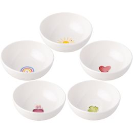 Villeroy & Boch VILLEROY & BOCH Schale "Müslischalen Sending Love With Love ø 16,9 cm 5er Set bunt", bunt, Schüsseln