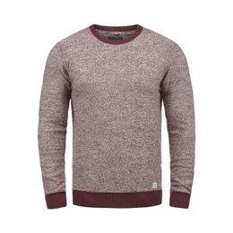 Blend Herren Rundhalspullover "BHNathan", rot, Gr. XXL, Feinstrick, 100% Baumwolle, Pullover, Strickpullover mit farblich abgesetzten Abschl&uuml;ssen