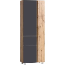 Seitenschrank Welltime, B:65cm H:180cm T:35cm, grau, MDF, Schr&auml;nke, "S&ouml;lden"