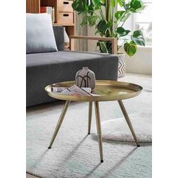 Couchtisch PAROLI, B:61cm H:38cm T:61cm, gold, Wohnzimmer, Tische