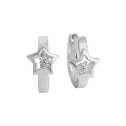 Vivance Jungen Paar Creolen "925/- Sterling Silber Ohrring Stern Zirkonia", one-size, Silber 925 (Sterlingsilber), wei&szlig;, Silber 925 (Sterlingsilber),