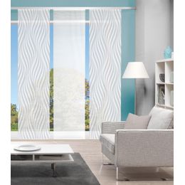 Schiebegardine Vision S, B:60cm H:260cm, grau, Polyester, Wohnzimmer, Gardinen, "3ER SET WAVE", HxB: 260x60, Schiebevorhang 3er Set Digitaldruck