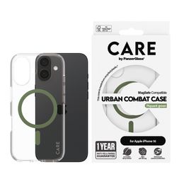 Handyhülle "Urban Combat Case für Apple iPhone 16", iPhone 16, grün, CARE BY PANZERGLASS, Hüllen, Backcover, Schutzhülle, Handyschutzhülle, Case,