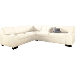Ecksofa DOMO collection, B:247cm H:74cm T:212cm, beige, Microfaser PRIMABELLE (100% Polyester);Kunstleder SOFTLUX;Struktur (90% Polyester, 10%