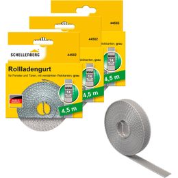 Schellenberg Rollladengurt "Mini 14 mm, 4,5 m, zur Bedienung eines Rollladens mit Gurtwickler", B/L: 1,4cm x 450cm, 3 Stk., grau, Seile, Gurtband in