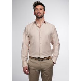 Eterna Herren Langarmhemd "MODERN FIT", beige, Gr. 42, 59% cotton, 41% Leinen, Hemden