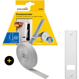 Schellenberg Einlass-Gurtwickler "Unterputz, inkl. Abdeckplatte wei&szlig; und Rollladengurt in grau oder wei&szlig;", 1 Stk., grau, Gurtwickler, 18,5 cm