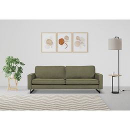 3-Sitzer Home Affaire, B:236cm H:85cm T:97cm, gr&uuml;n, Kunstleder (65% Polyester, 35% Lederfasern);Cord (92% Polyester, 8% Polyamide), Sofas,