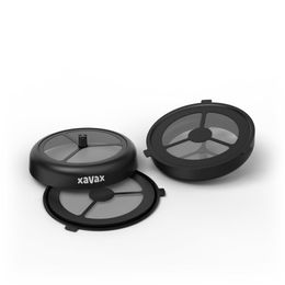 Xavax Wiederbefüllbare Kaffeepads "Dauerpad 2er Set, Senseo, baugleiche Padmaschinen, Dauerfilter Öko Pad", H:1,3cm Ø:6cm, schwarz, Kaffeefilter