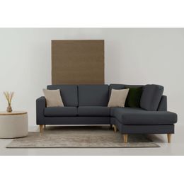 Ecksofa OTTO HOME, B:230cm H:87cm T:218cm, grau, 100% polyester, Wohnzimmer, Sofas, "Tvinno", im skandinavischen Stil, L-Form, mit Massivholzfüßen,