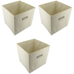 Aufbewahrungsbox ADOB, B:31cm H:31cm T:31cm, beige, Stoff, Kinderzimmer, Aufbewahrungsboxen, "Faltboxen", Inklusive Haltegriff