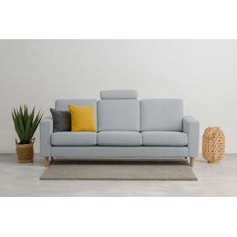 3-Sitzer OTTO HOME, B:217cm H:87cm T:86cm, grau, 100% polyester, Sofas, "Tvinno", im skandinavischen Stil, mit Massivholzf&uuml;&szlig;en, Breite 217 cm