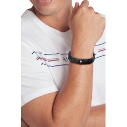 Tommy Hilfiger Damen Armband "JAMESON", 19cm, Edelstahlschwarz, blau, wei&szlig;, rot, Edelstahl, Armb&auml;nder