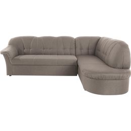 Ecksofa DOMO collection, B:246cm H:82cm T:180cm, grau, 100% Polyester, Wohnzimmer, Sofas, "Pegnitz, zeitlose und elegante Rückensteppung, Breite