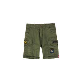 Kinder Shorts "Crew Short Patch Kids", grün, Gr. 12, Alpha Industries, Obermaterial: 98% Baumwolle, 2% Elastan, Hosen