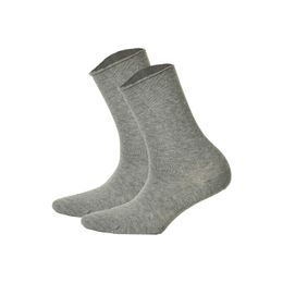 Hudson Damen Kurzsocken "Socken 2er Pack", Gr. 39, silber, Obermaterial: 75% Baumwolle CO. 23% Polyamid PA. 2% Elasthan EL., Socken