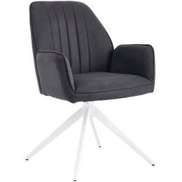 Stuhl Home Affaire, B:56cm H:86cm T:64cmanthrazit, schwarz, Metall, Esszimmer, St&uuml;hle, "Pollenca", tolle Optik