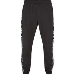 Jogginghose Karl Kani "Karl Kani Herren KKMQ32025BLK KK OG Tape Trackpants", Herren, Gr. XXS, US-Größen, schwarz, 100% Polyester, unifarben, loose fit, Hosen Jogginghose