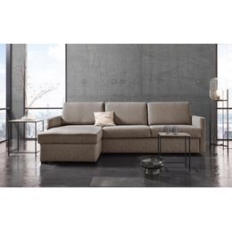 Schlafsofa Home Affaire, B:264cm H:85cm T:157cm, braun, Stuktur weich (100% Polyester);Luxus-Microfaser (100% Polyester), Wohnzimmer, Sofas,