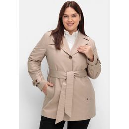 sheego Damen Outdoorjacke, grau, Gr. 46, unifarben, 64% Baumwolle, 36% Polyester, Jacken