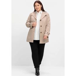 sheego Damen Outdoorjacke, grau, Gr. 48, unifarben, 64% Baumwolle, 36% Polyester, Jacken