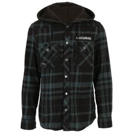Brandit Damen Allwetterjacke "Brandit Iron Maiden Checkshirt Sweathood Eddy"schwarz, gr&uuml;n, Gr. S, kariert, 100% Baumwolle, Jacken