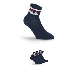 Fila Herren Kurzsocken, Gr. 35navy, Baumwollmischung, Socken, Cotton-Mix, Unisex, Kontraststreifen