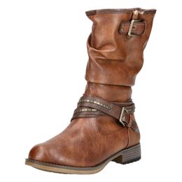 Mustang Shoes Damen Stiefel "Mustang Shoes Stiefel Lederimitat/Textil", Gr. 37cognac, Lederimitat, Textil, Schuhe