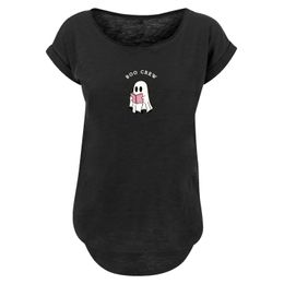 T-Shirt F4NT4STIC "Boo Crew Reading Geist Halloween", Damen, Gr. L, schwarz, Obermaterial: 100% Baumwolle, regular fit, Rundhals, ohne Bündchen, Shirts T-Shirt, Premium Qualität