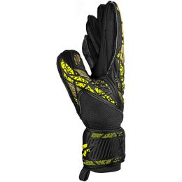 Reusch Damen Torwarthandschuhe "Attrakt Infinity Finger Support", gold, Gr. 8, mehrfarbig, 30% Polyester, 25% Elastodien, 9% Polypropylen, 5%